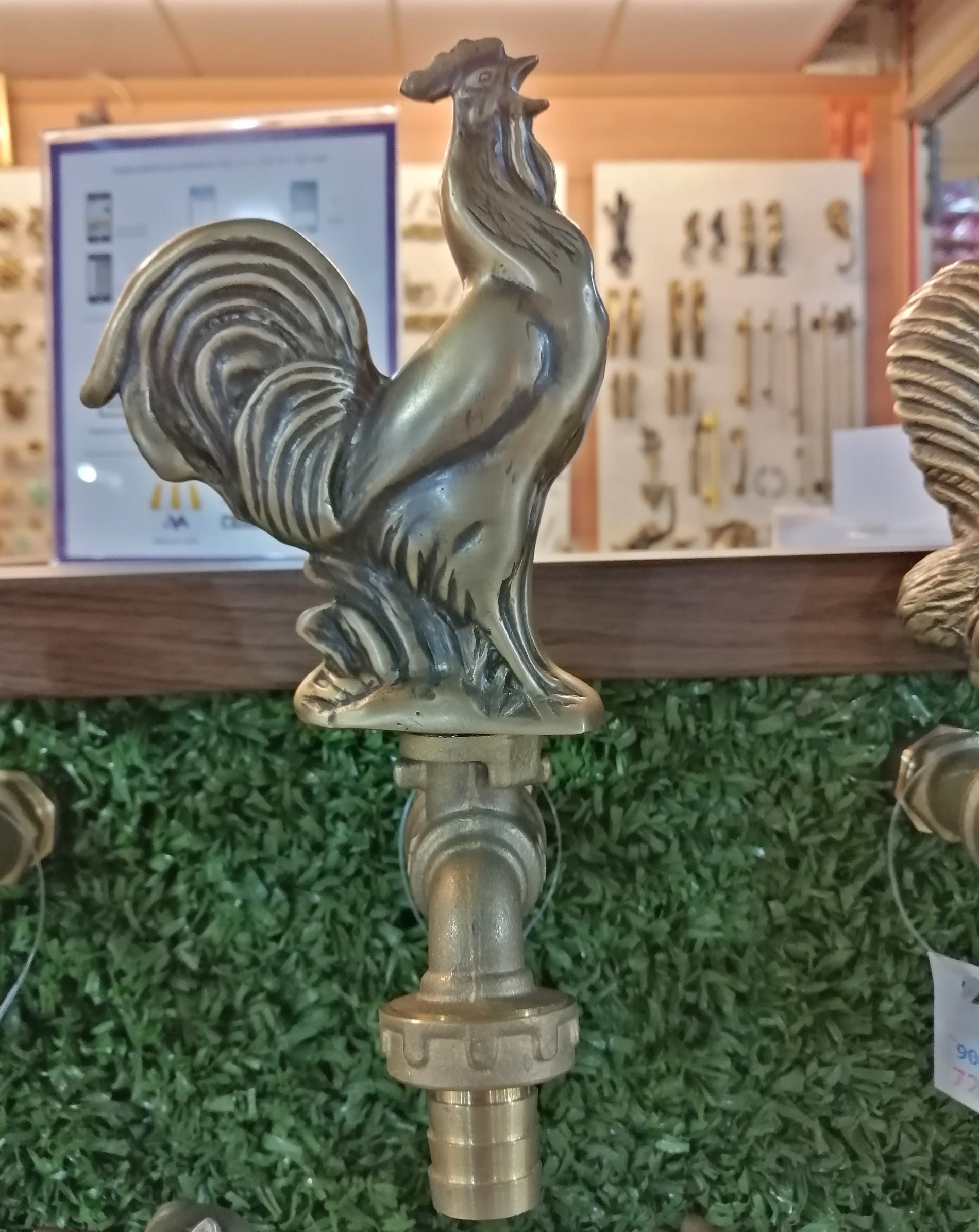 Faucet Brass Garden Rooster Spigot Vintage Yard Tap Water Home Decor ...