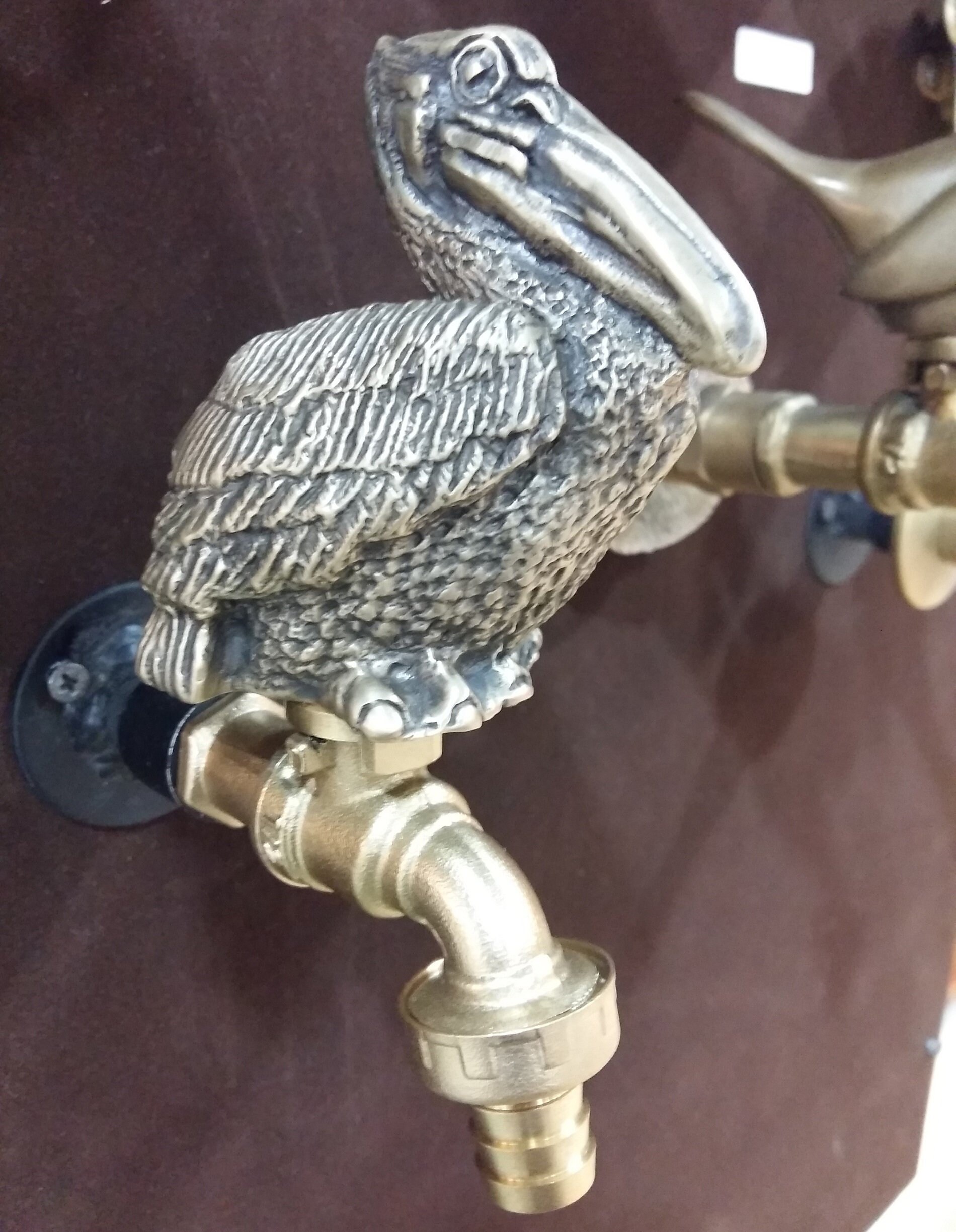 Faucet Water Brass Openbill Stork Bird Garden Spigot Vintage 1/2" Tap ...