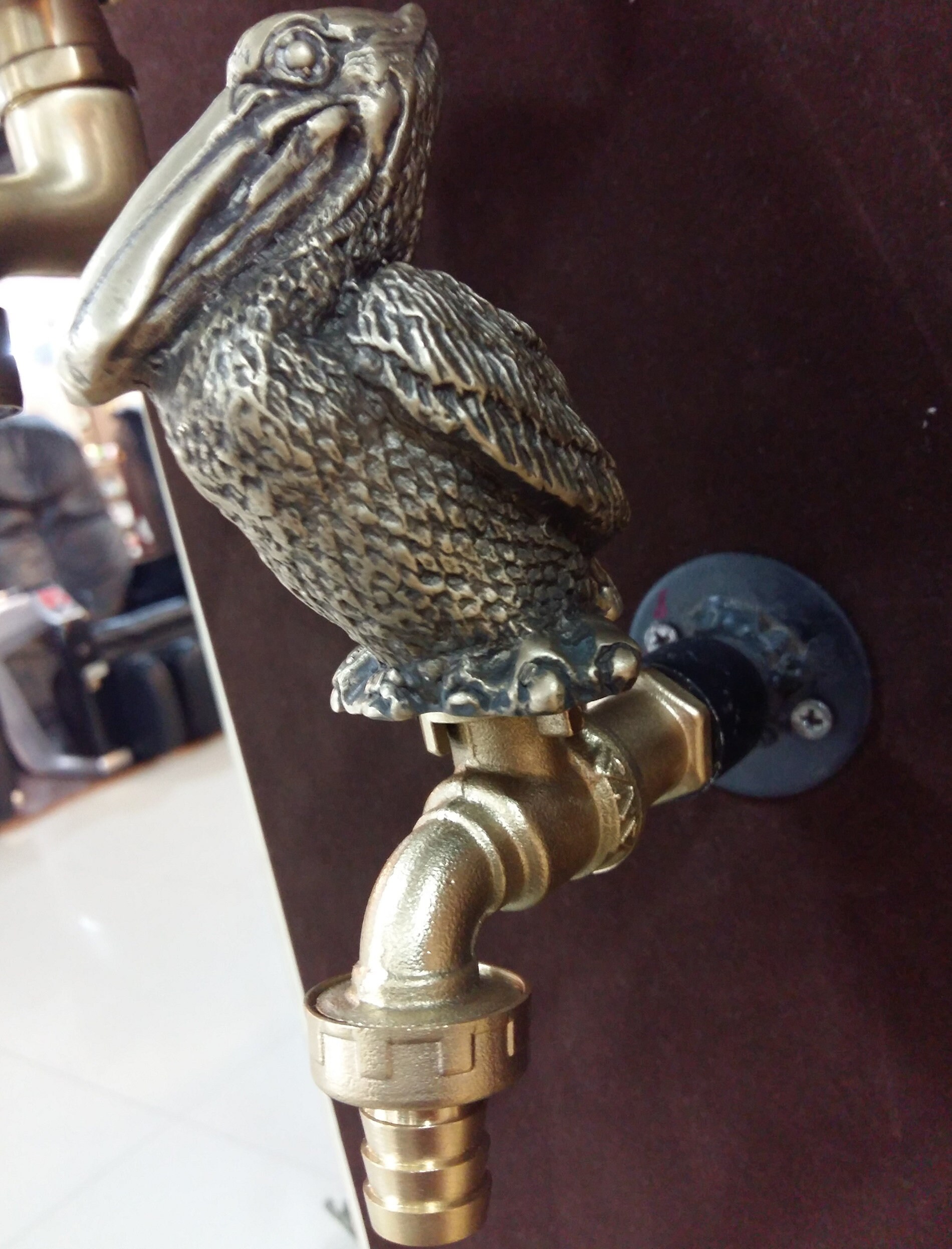 Faucet Water Brass Openbill Stork Bird Garden Spigot Vintage 1/2" Tap ...