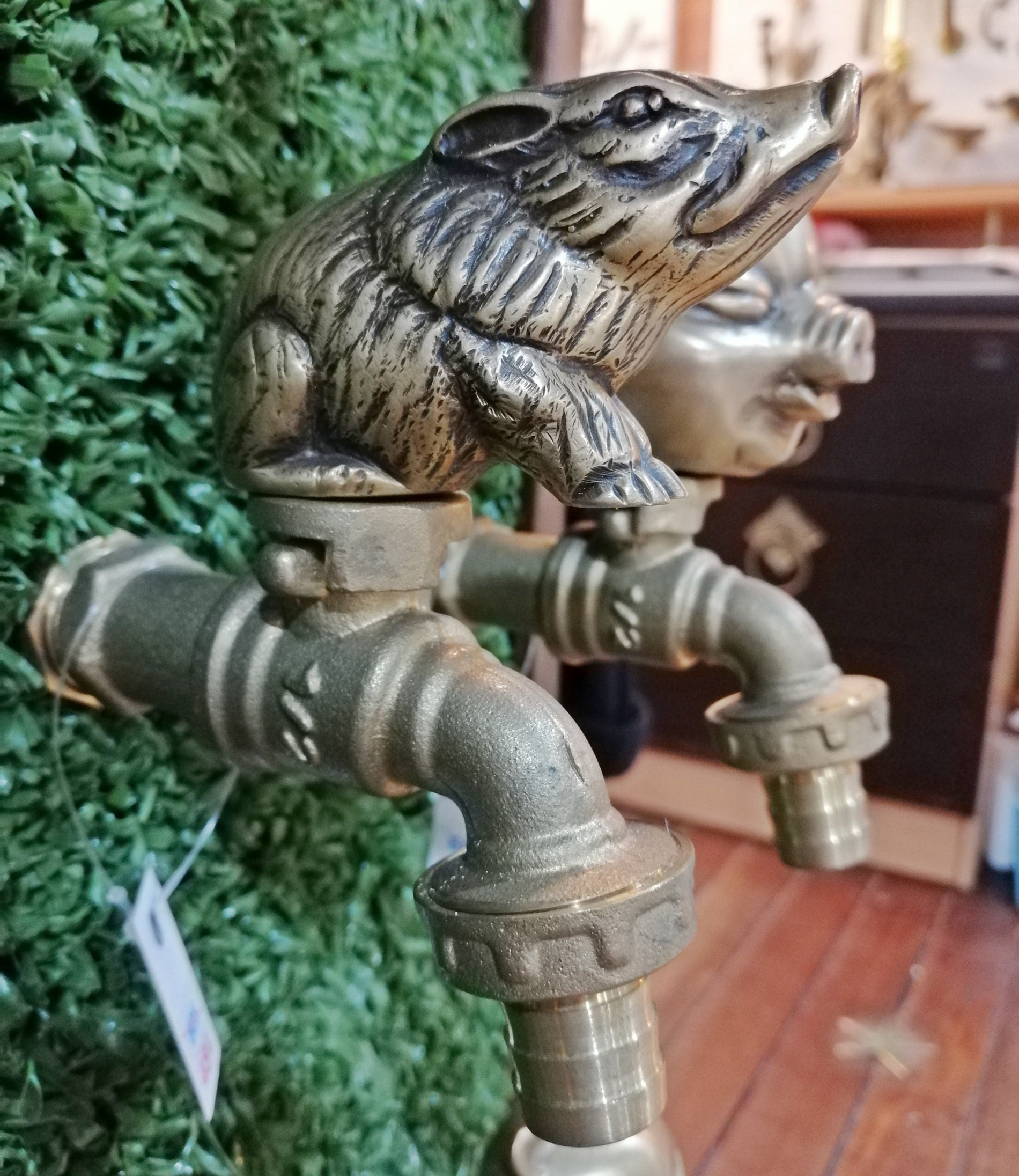 Faucet Brass Vintage Wild Pig Boar Garden Tap Water Spigot Home Decor ...