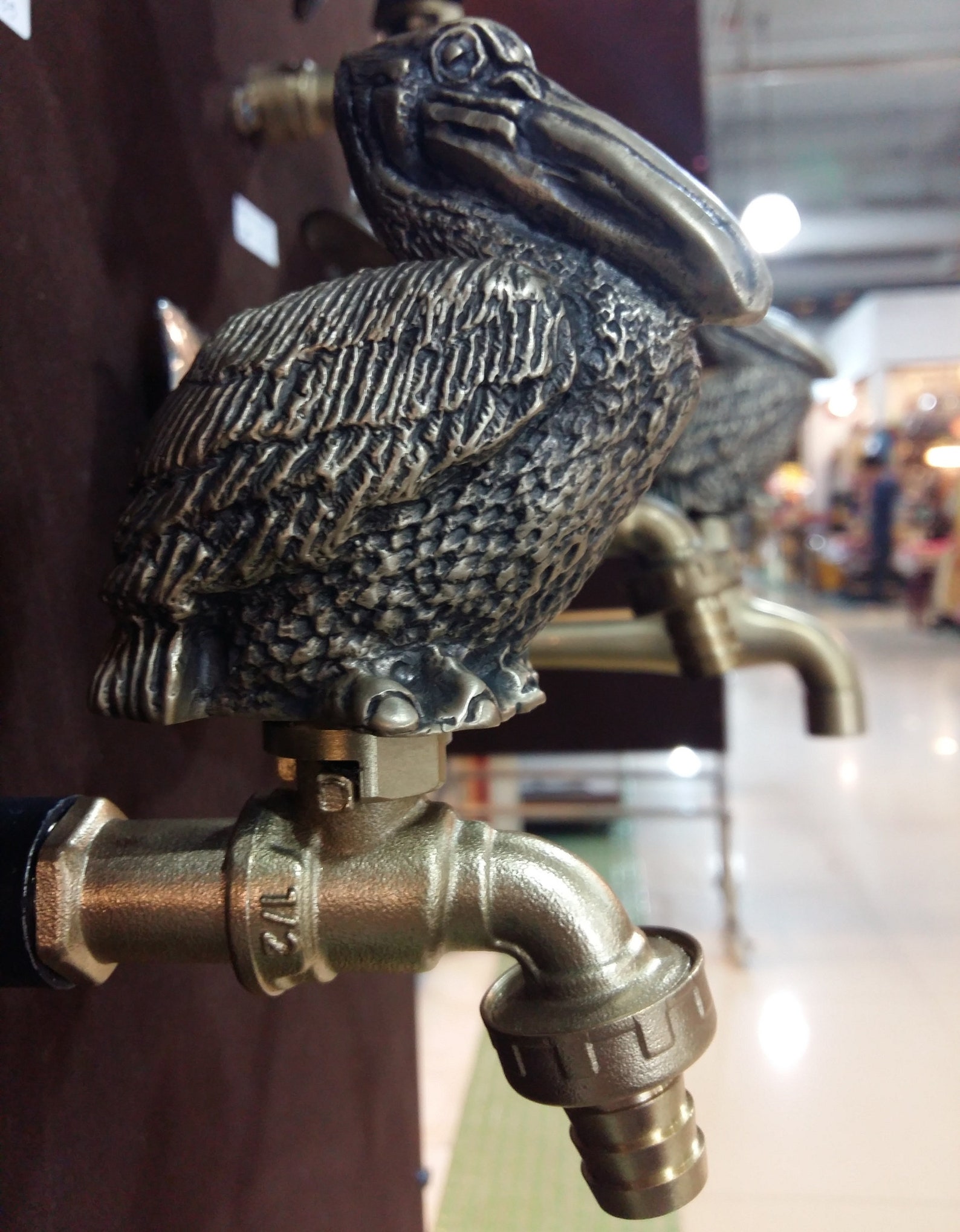 Faucet Water Brass Openbill Stork Bird Garden Spigot Vintage 1/2" Tap ...