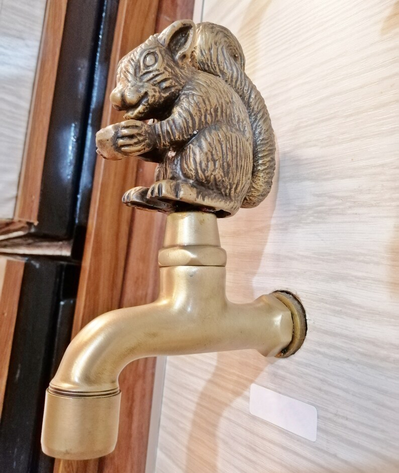 Tap Squirrel Spigot Vintage Brass Basin Sink Faucet Water Home Decor ...