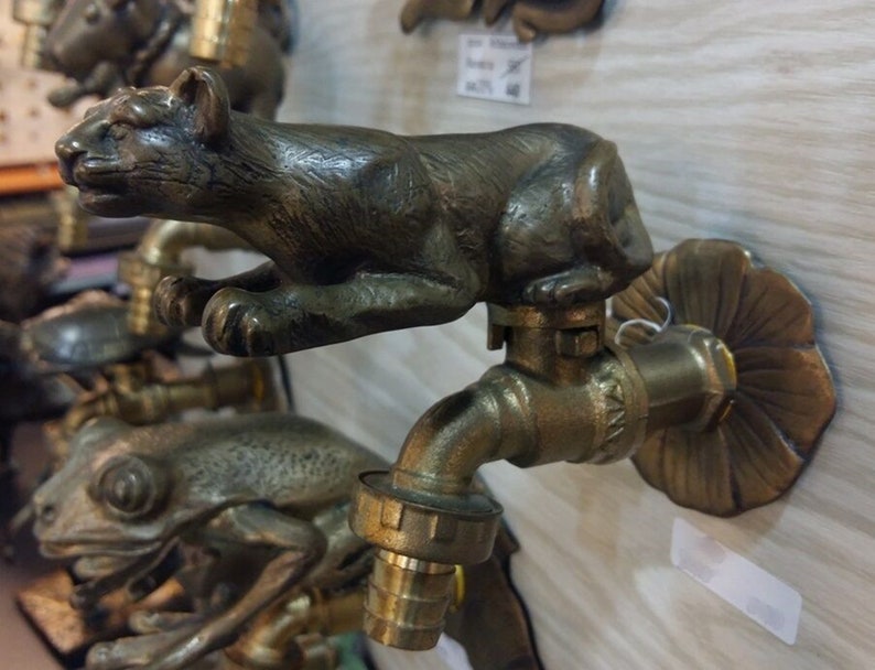 Faucet Water Spigot Tiger Brass Vintage Garden Decor Handle - Etsy