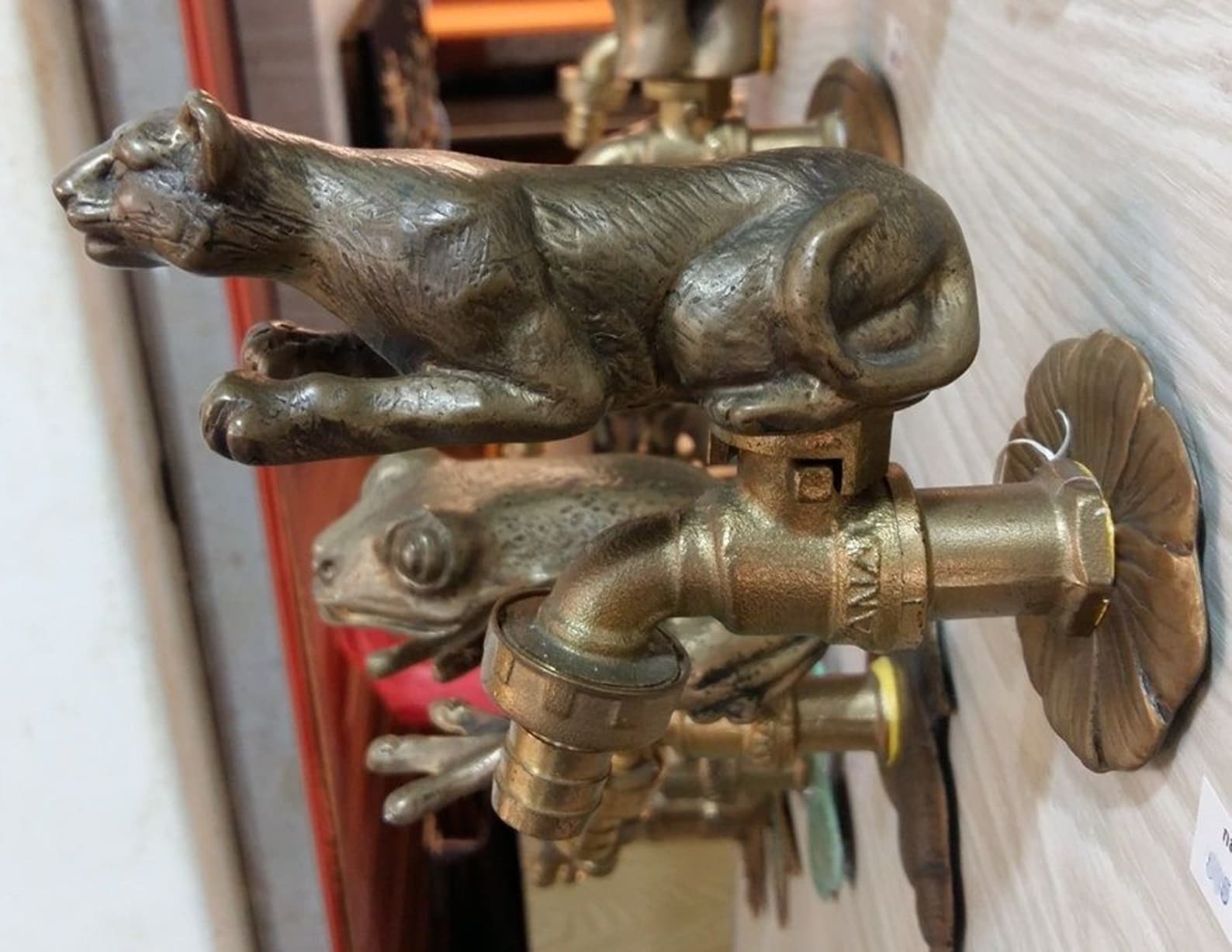 Faucet Water Spigot Tiger Brass Vintage Garden Decor Handle 1/2 Tap ...