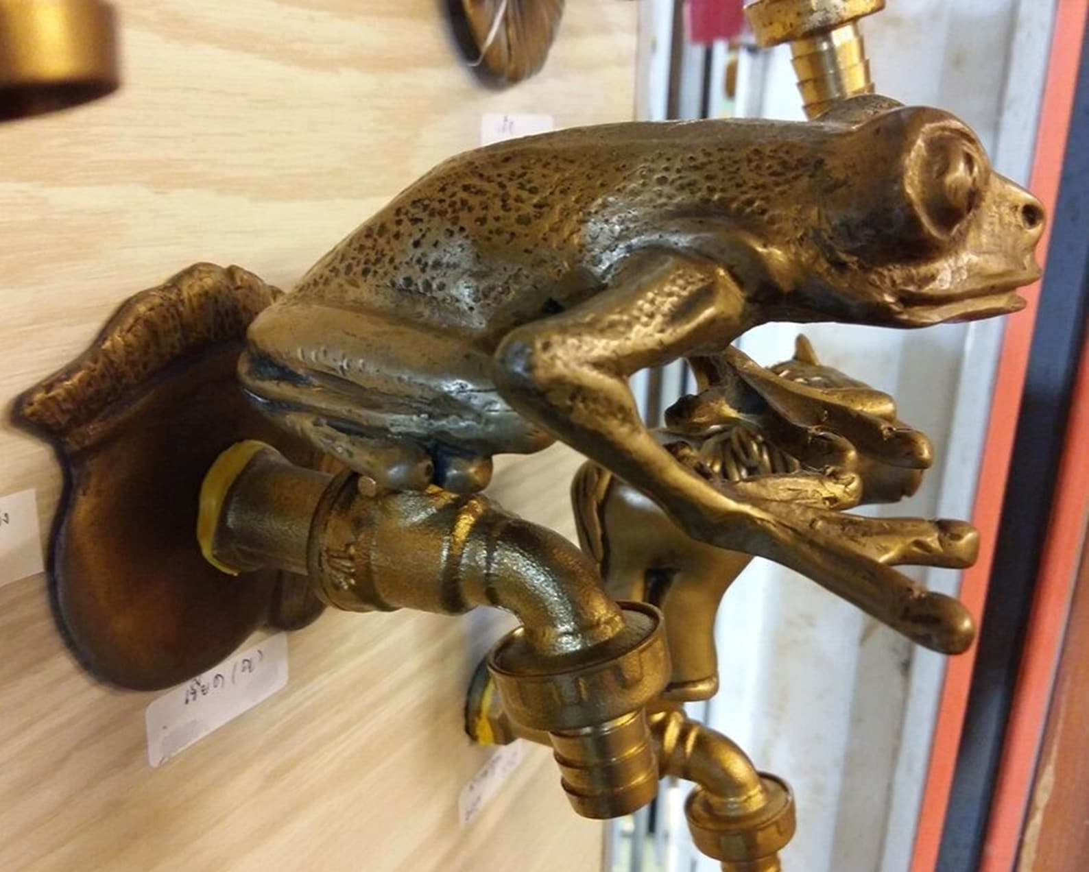 Brass Frog Faucet, Vintage Tree Frog Garden Spigot, Decorative Big Eyed ...
