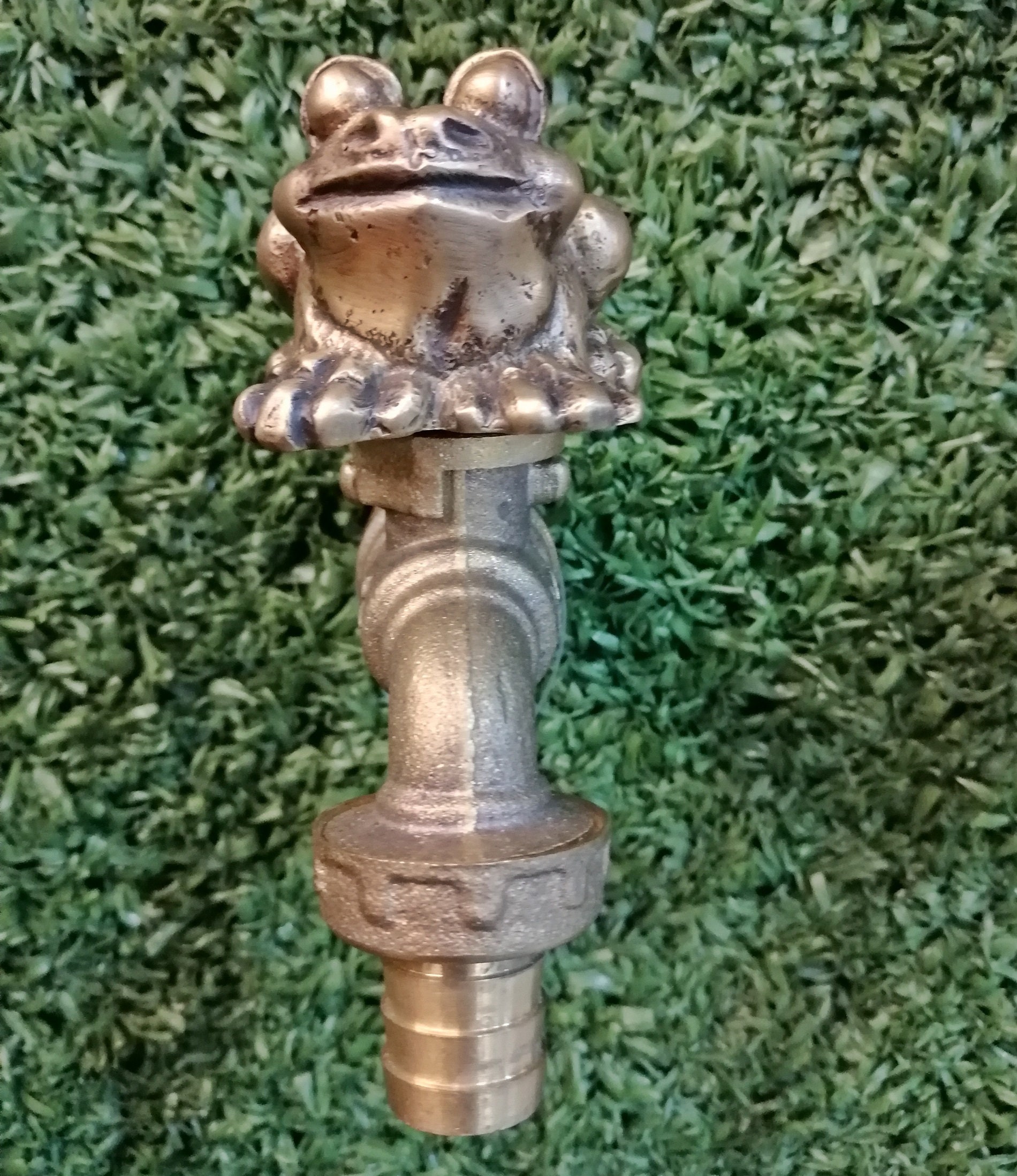 Faucet Brass Frog Small Garden Water Tap Spigot Figurine Vintage Home ...