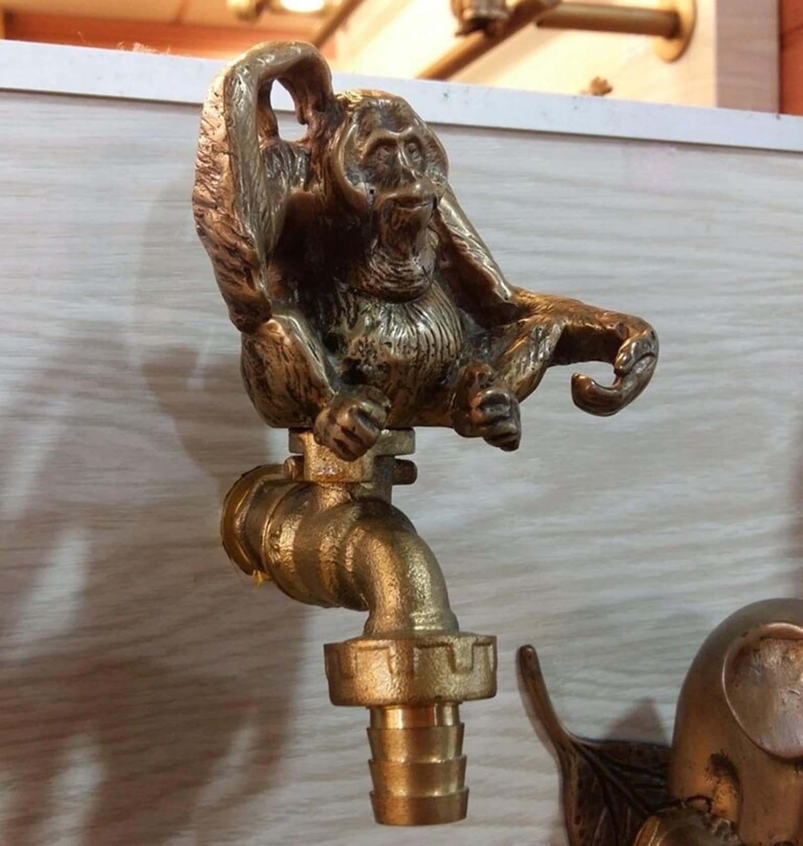 Monkey Gorill Faucet Brass Vintage Tap Garden Spigot Water Home Outdoor ...