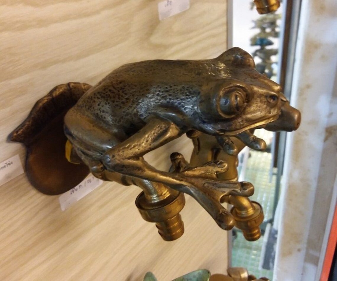 Faucet Water Brass Vintage Big Frog Spigot Tap Garden Home Decor ...