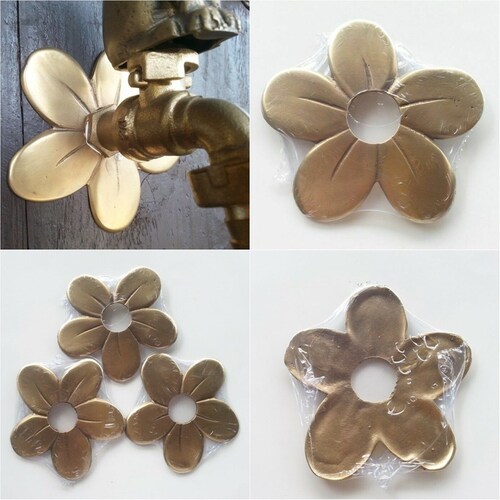 Faucet Brass Garden Hibiscus Base Water Tap Plate Vintage Home - Etsy