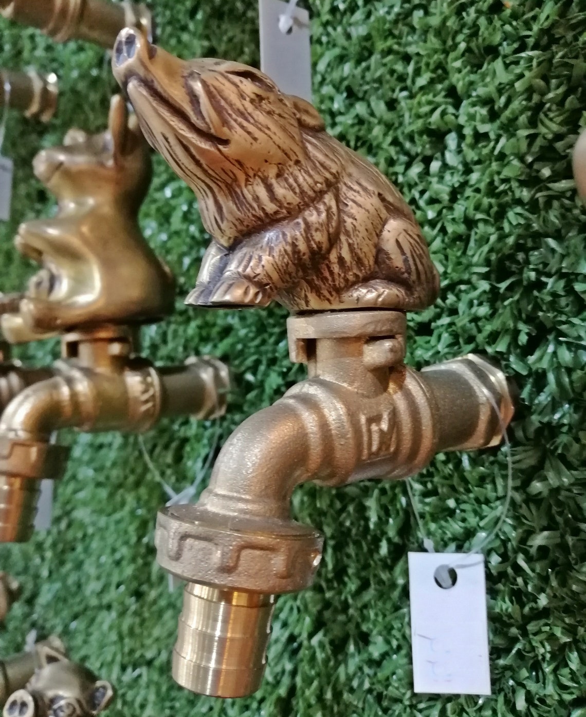 Faucet Brass Vintage Wild Pig Boar Garden Tap Water Spigot Home Decor ...