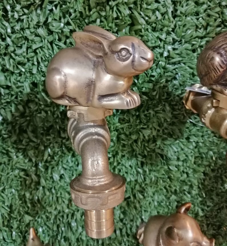 Faucet Brass Vintage Rabbit Small Garden Tap Spigot Yard Water | Etsy