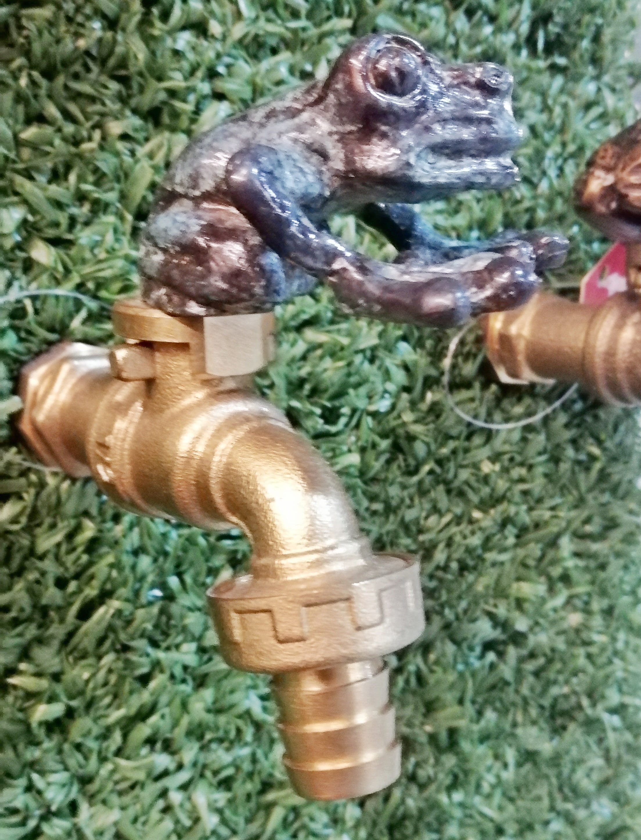 Faucet Frog Black Green Brass Garden Vintage Tap Spigot Water Decor ...