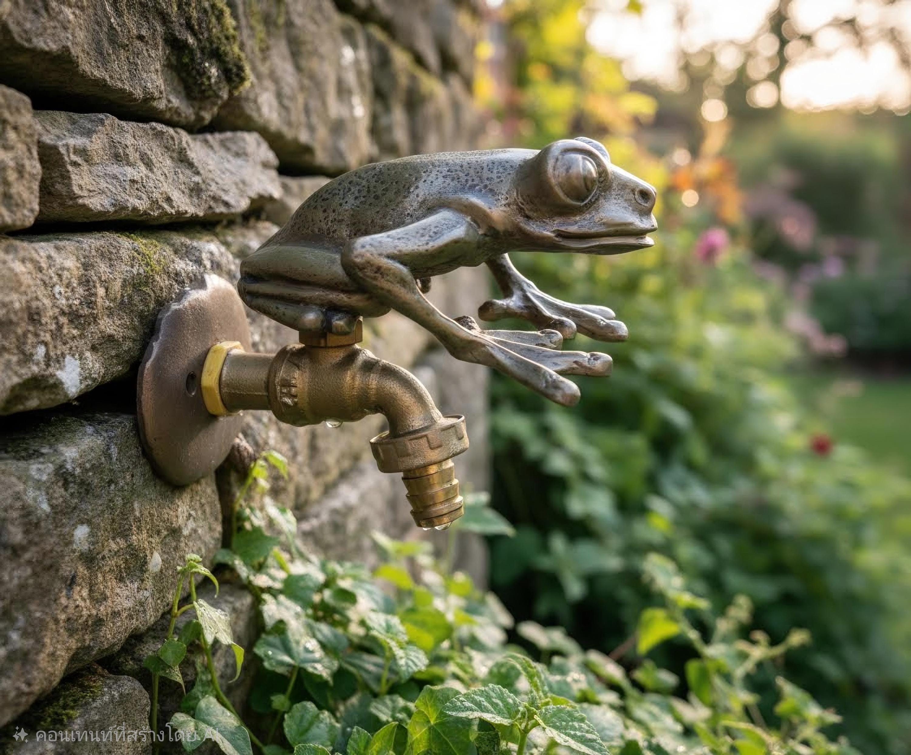 Brass Frog Faucet, Vintage Tree Frog Garden Spigot, Decorative Big Eyed ...