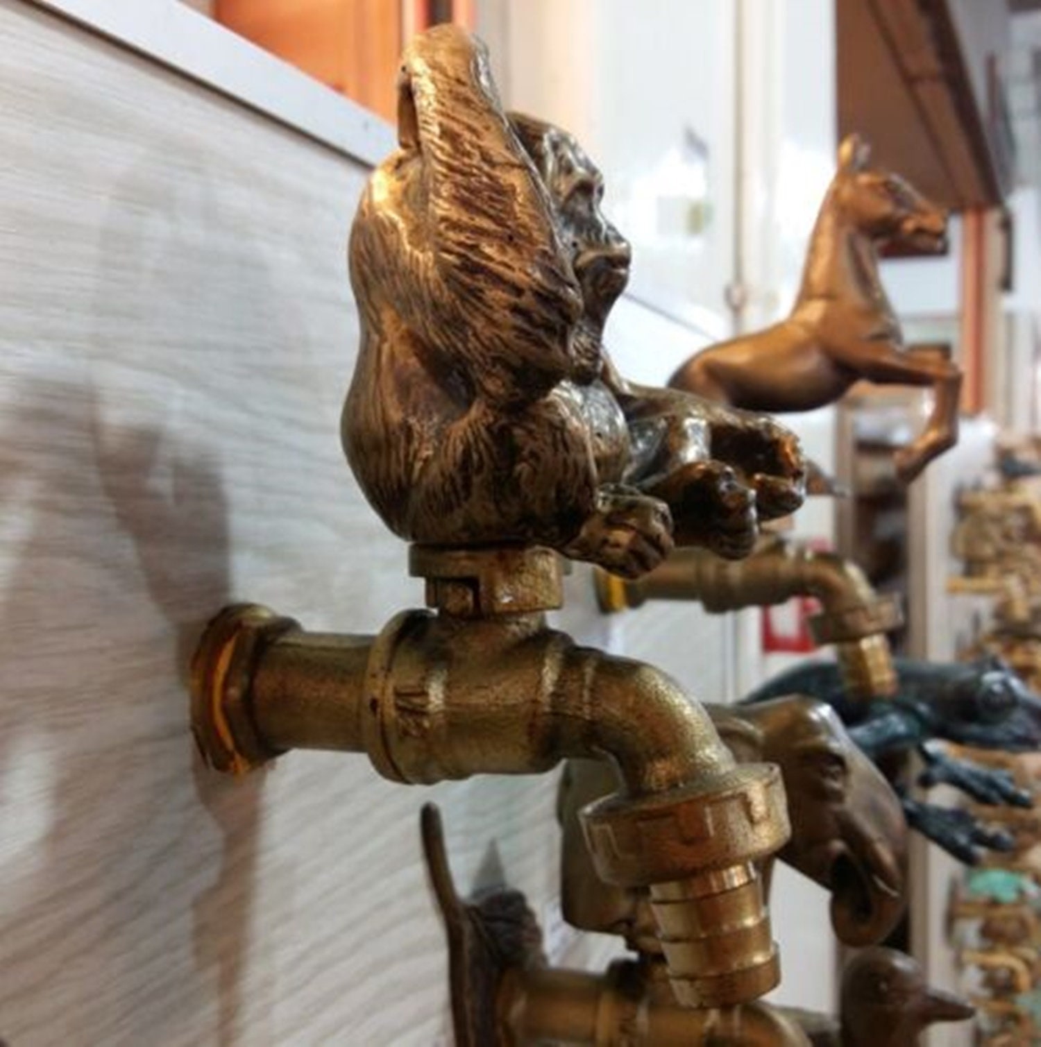 Monkey Gorill Faucet Brass Vintage Tap Garden Spigot Water Home Outdoor ...