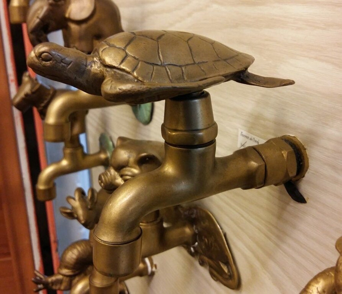 Faucet Water Brass Turtle Vintage Handle Spigot Sink Kitchen | Etsy