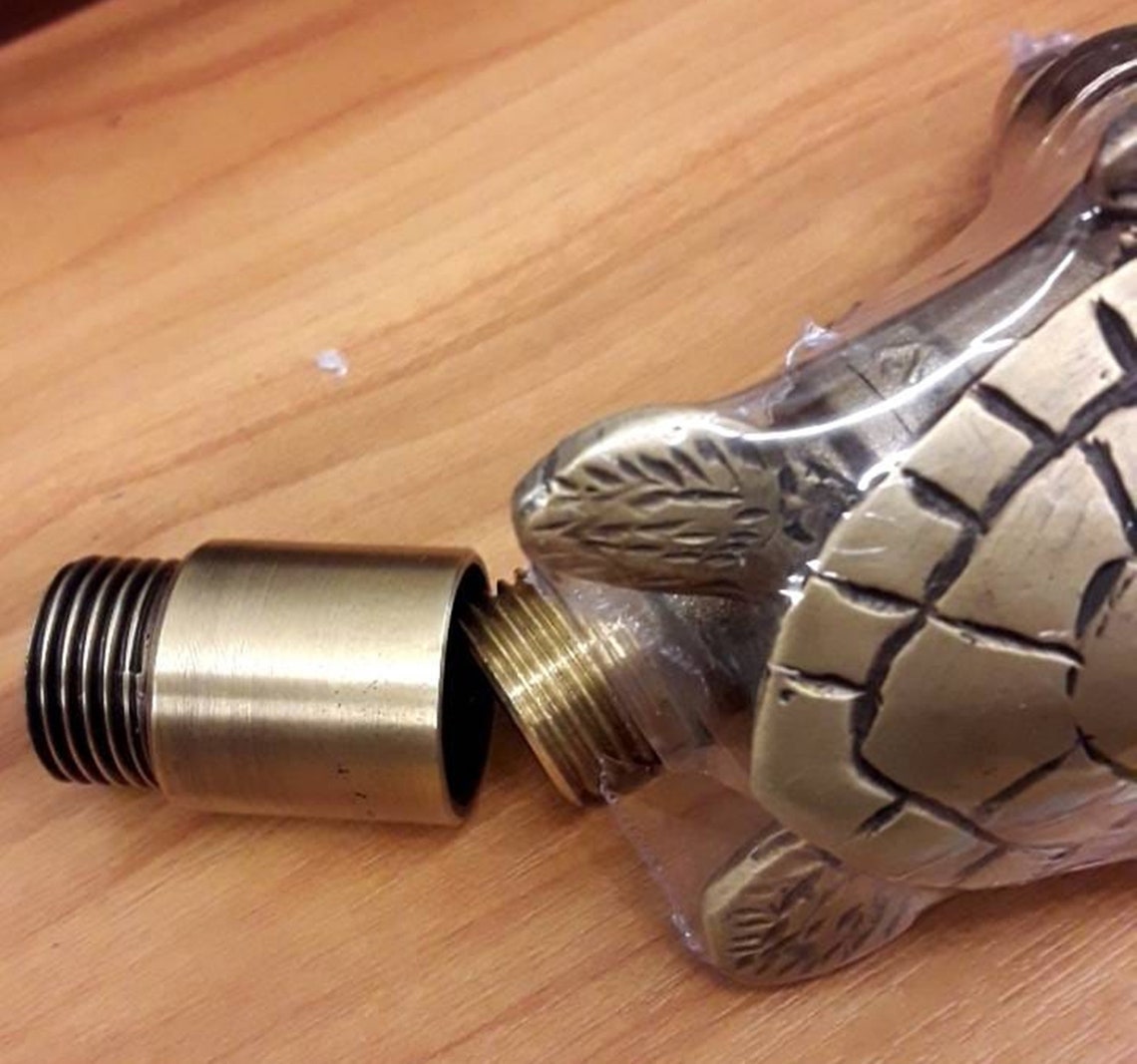 Brass Garden Tap Faucet Adapter Basin Extender Link Short Vintage Water ...