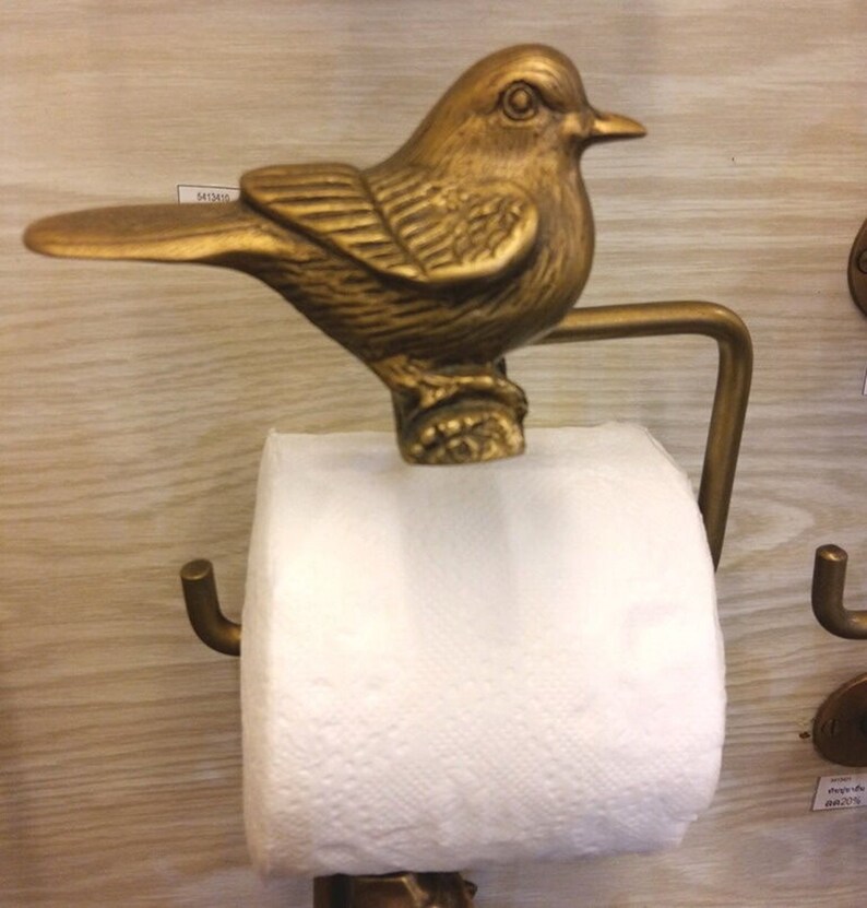 Tissue Paper Toilet Bird Spigot Holder Hang Wall Brass Vintage | Etsy