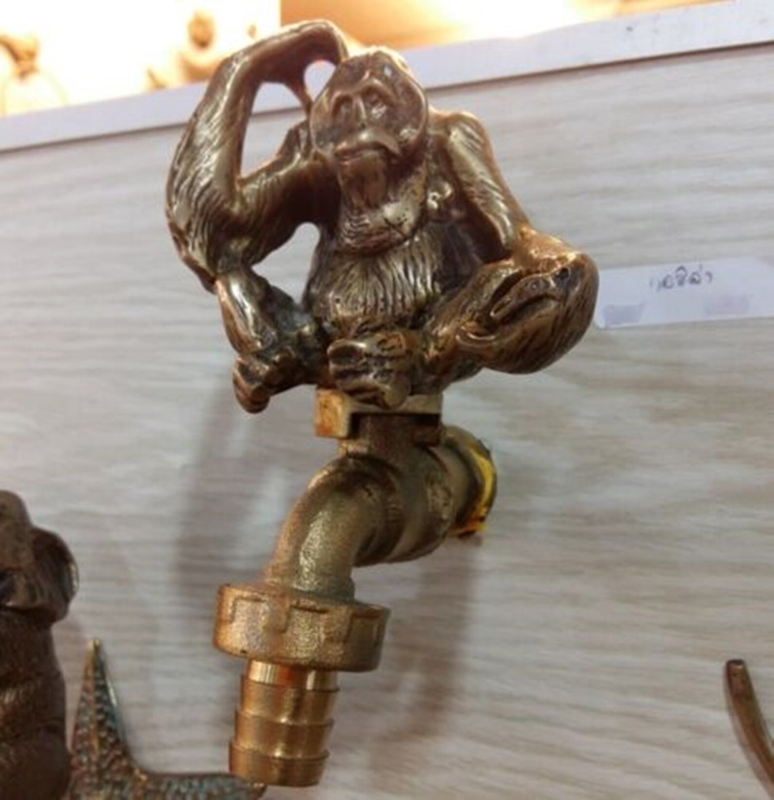 Monkey Gorill Faucet Brass Vintage Tap Garden Spigot Water Home Outdoor ...