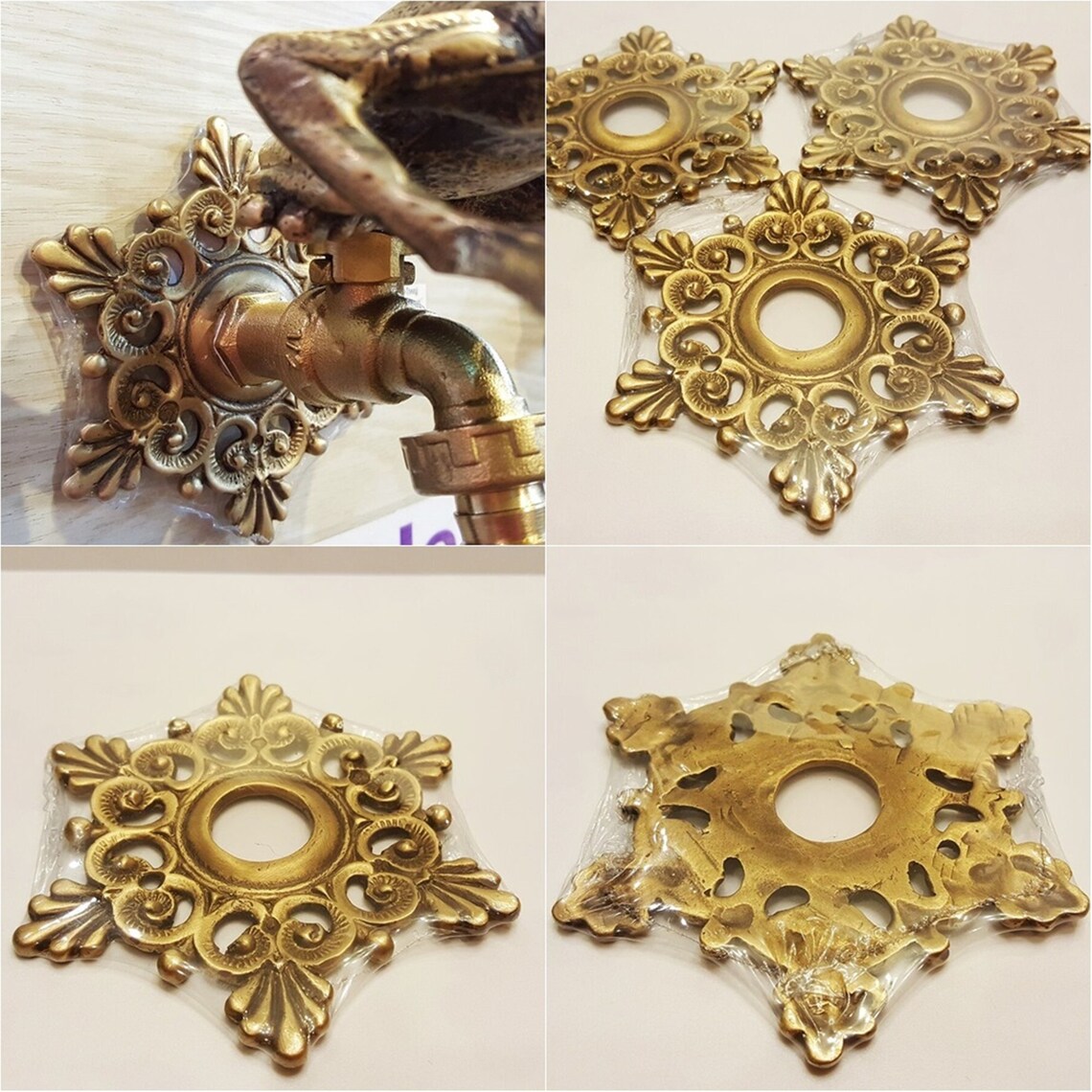 Faucet Vintage Brass Garden Base Thai Flower Pattern Water Tap - Etsy