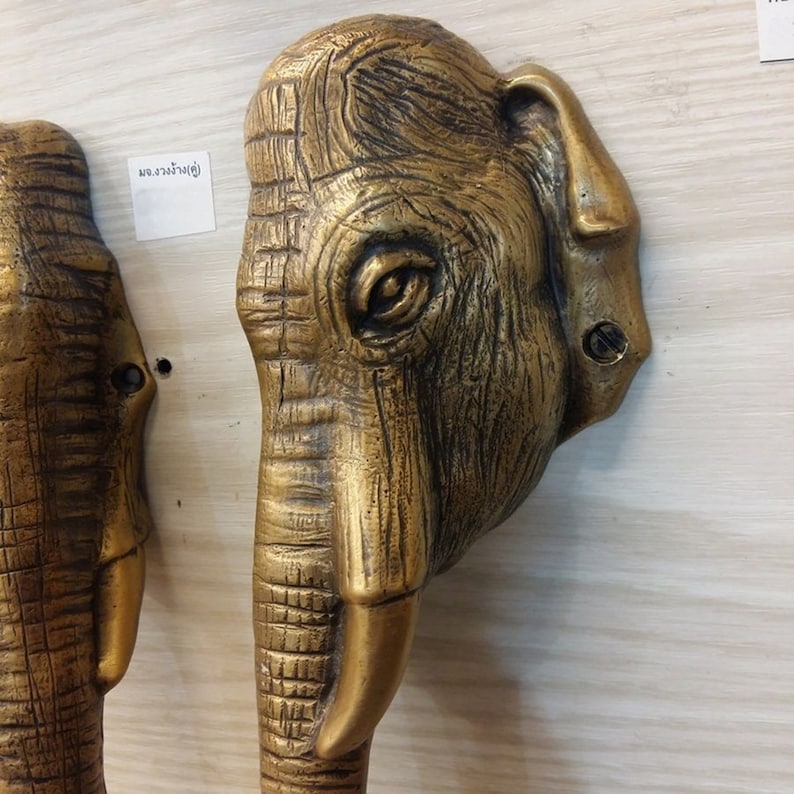 Door Handles Pull Brass Thai Elephant Head Pair Home Decor - Etsy