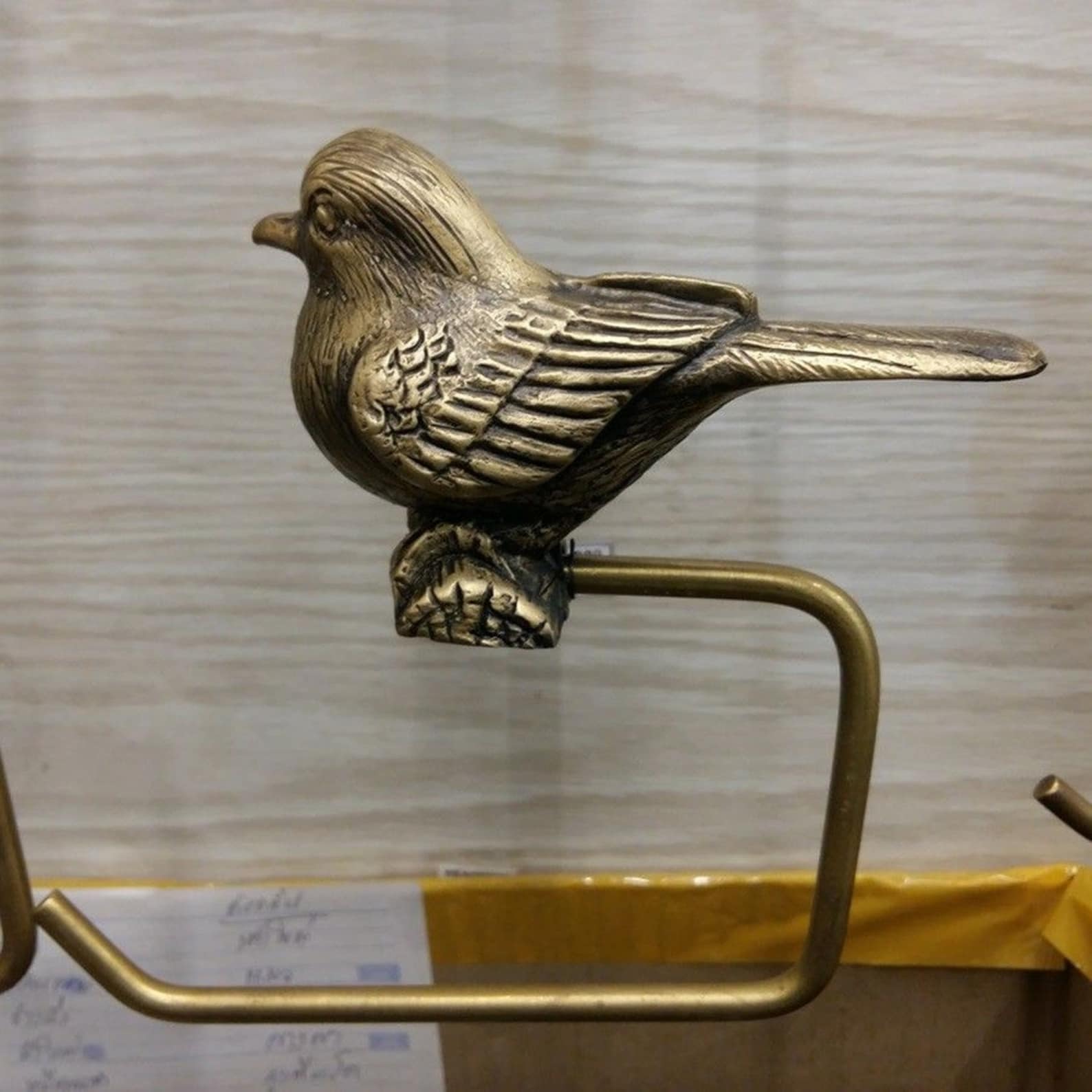 Tissue Paper Toilet Bird Spigot Holder Hang Wall Brass Vintage Bath ...