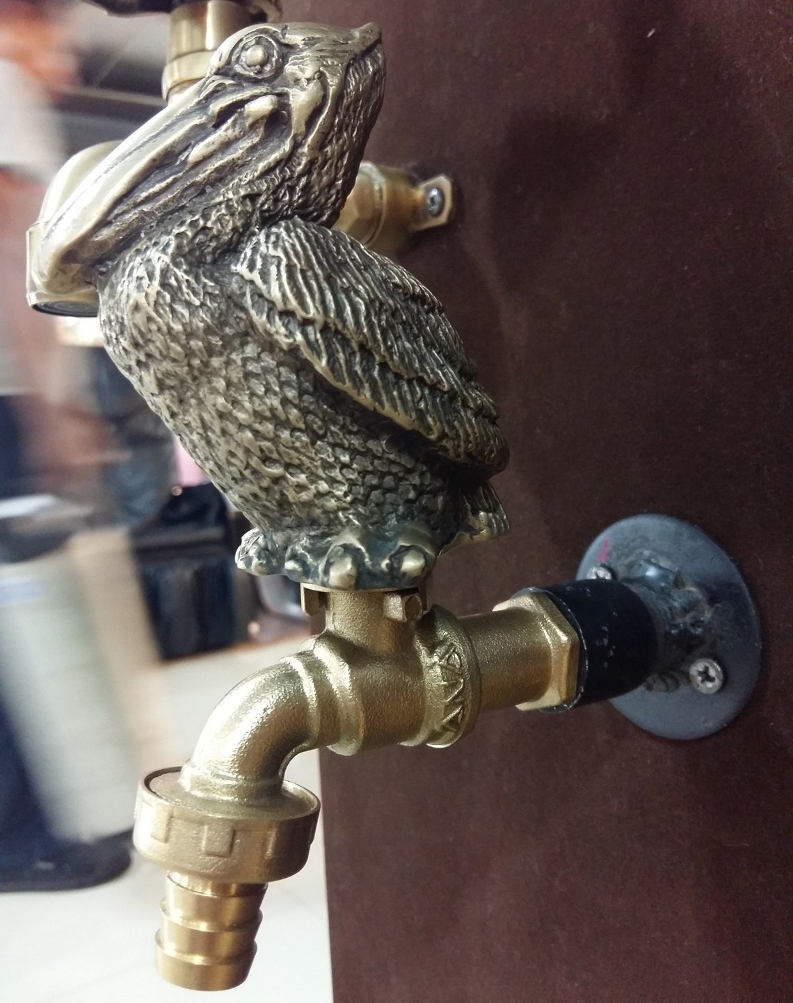 Faucet Water Brass Openbill Stork Bird Garden Spigot Vintage 1/2" Tap ...