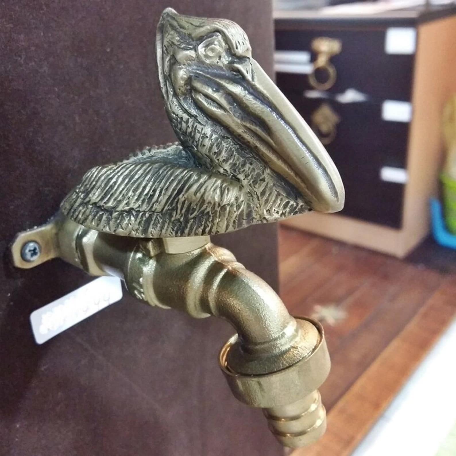 Faucet Water Brass Asian Openbill Bird Vintage Tap Garden Spigot Home ...