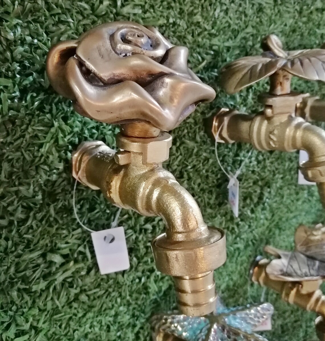 Faucet Water Big Rose Flower Spigot Brass Garden Tap Vintage Home Decor ...