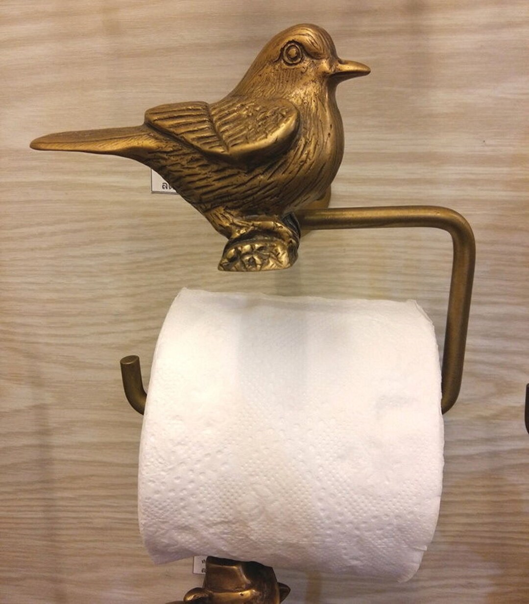 Tissue Paper Toilet Bird Spigot Holder Hang Wall Brass Vintage Bath ...