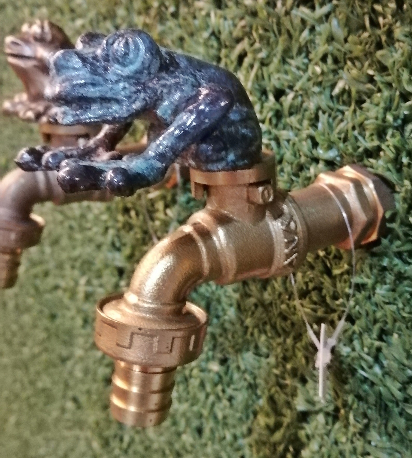 Faucet Frog Black Green Brass Garden Vintage Tap Spigot Water Decor ...