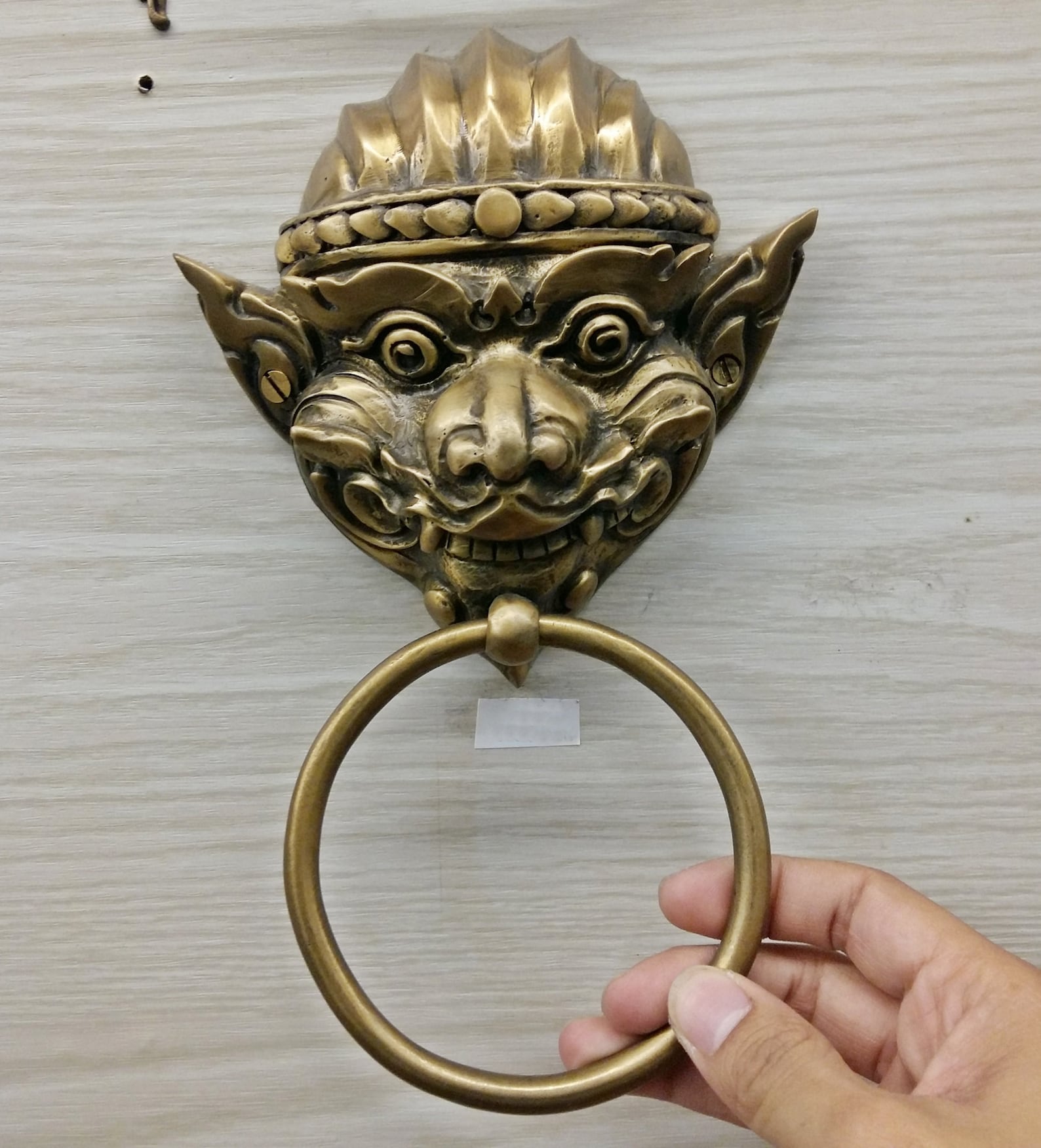 Door Handle Brass Figurine Hanuman Monkey King Ramayana Thailand ...
