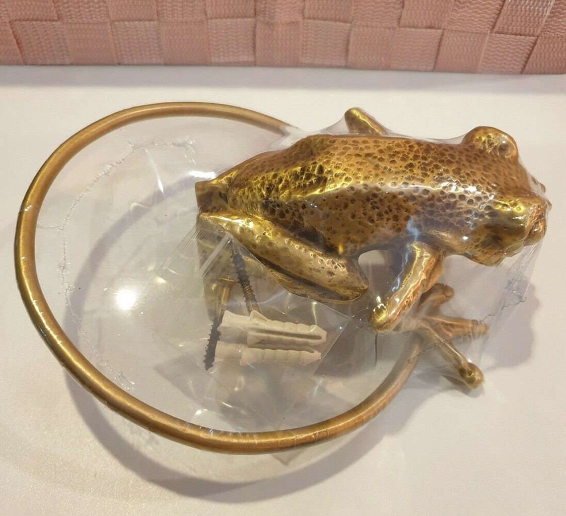 Towel Napkin Ring Big Frog Figurine Brass Bathroom Toilet Wall Hang ...