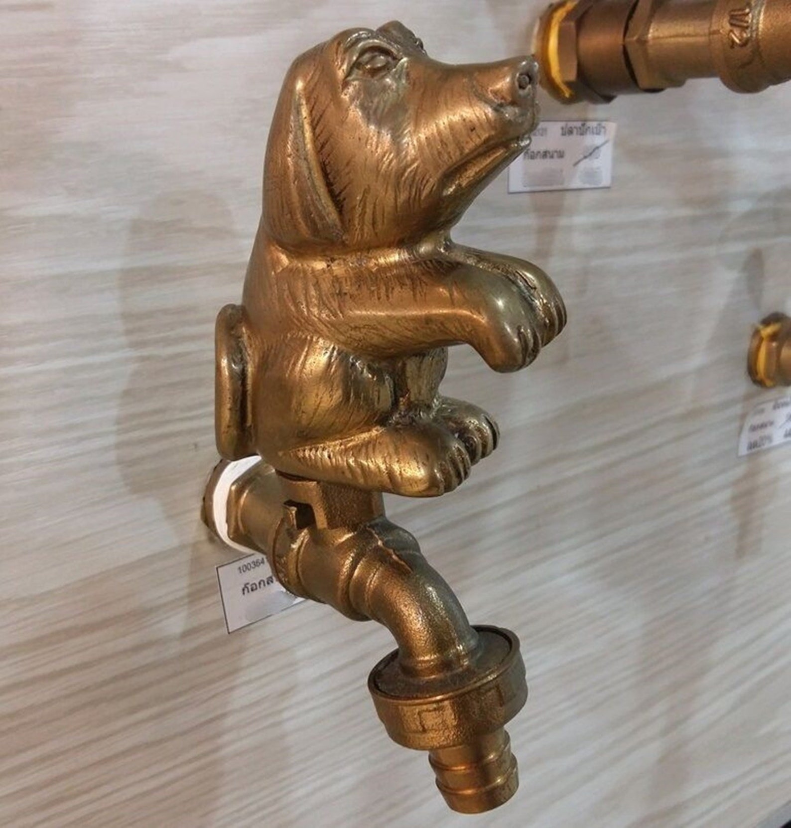 Faucet Yard Vintage Garden Brass Dog Spigot Tap Water Home Decor Living ...