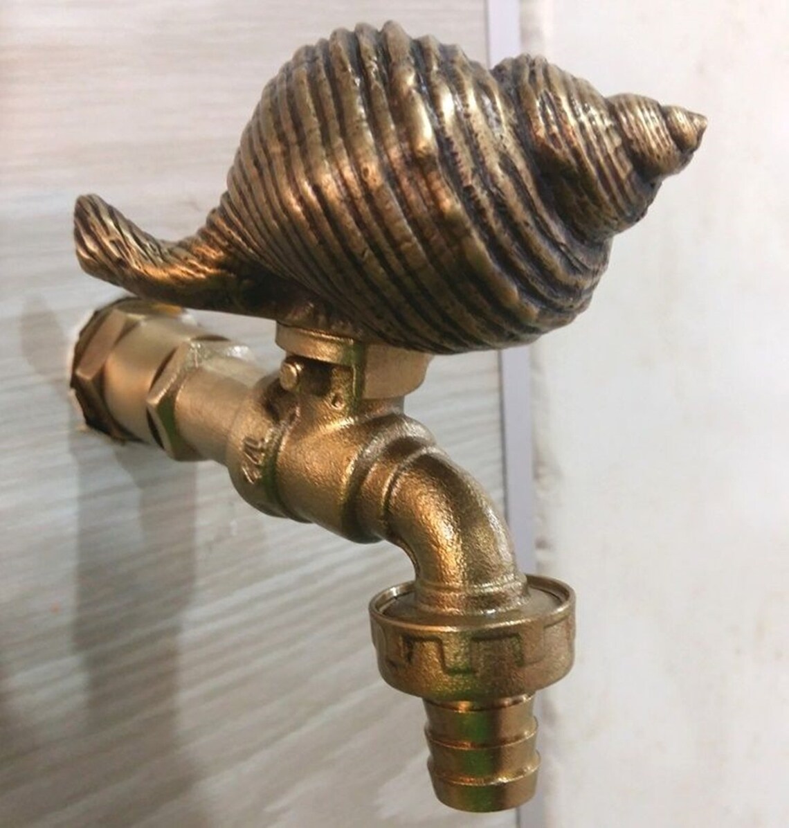 Faucet Brass Shell Conch Garden Vintage Spigot 1/2 Water - Etsy