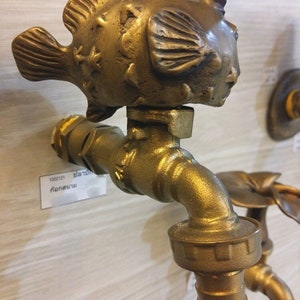 Puffer Fish Faucet Water Brass Vintage Spigot 1/2" Garden Tap Home ...