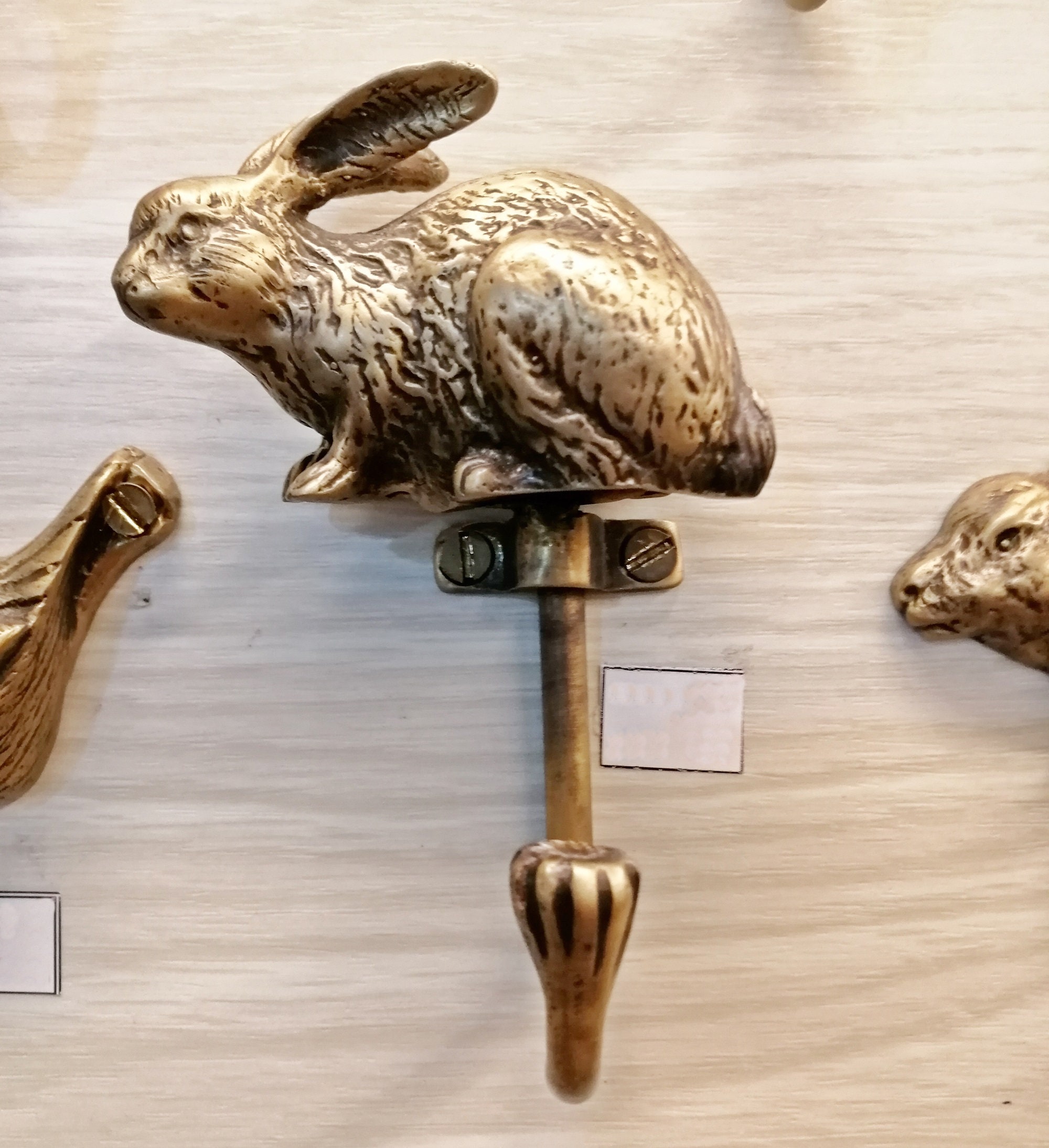 Vintage Brass Hook Hanger Half Half Rabbit Figurine Wall | Etsy