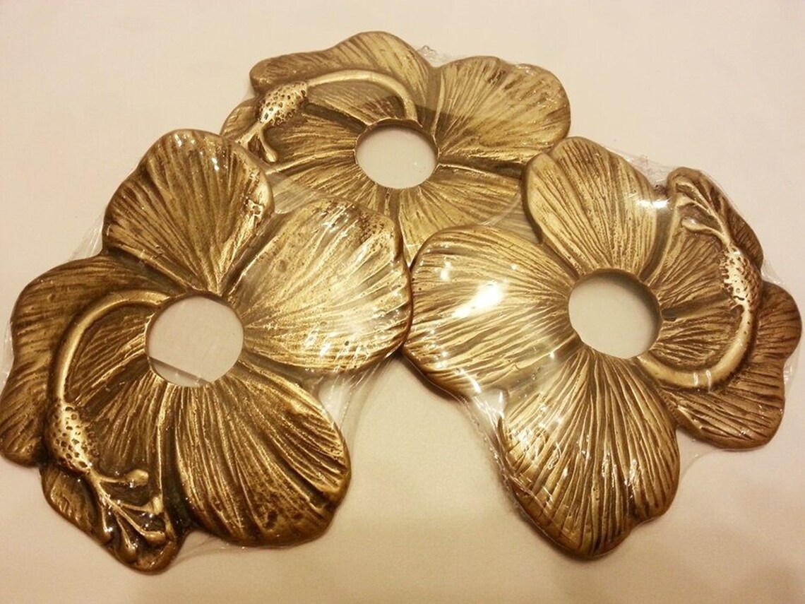 Faucet Brass Garden Hibiscus Base Water Tap Plate Vintage Home - Etsy