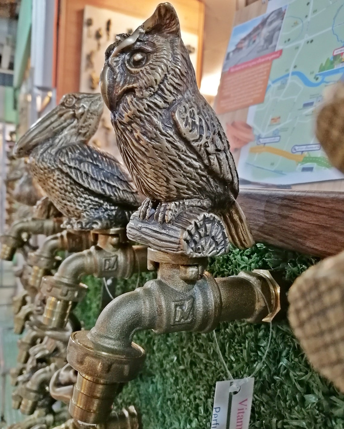 Faucet Brass Owl Tap Water Spout Bathroom Spigot Vintage Home Outdoor ...