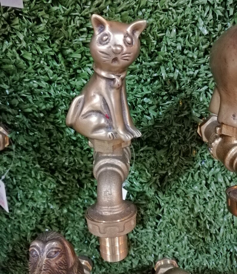 Faucet Brass Cat Small Vintage Garden Spigot Yard Animal Tap Water Home ...
