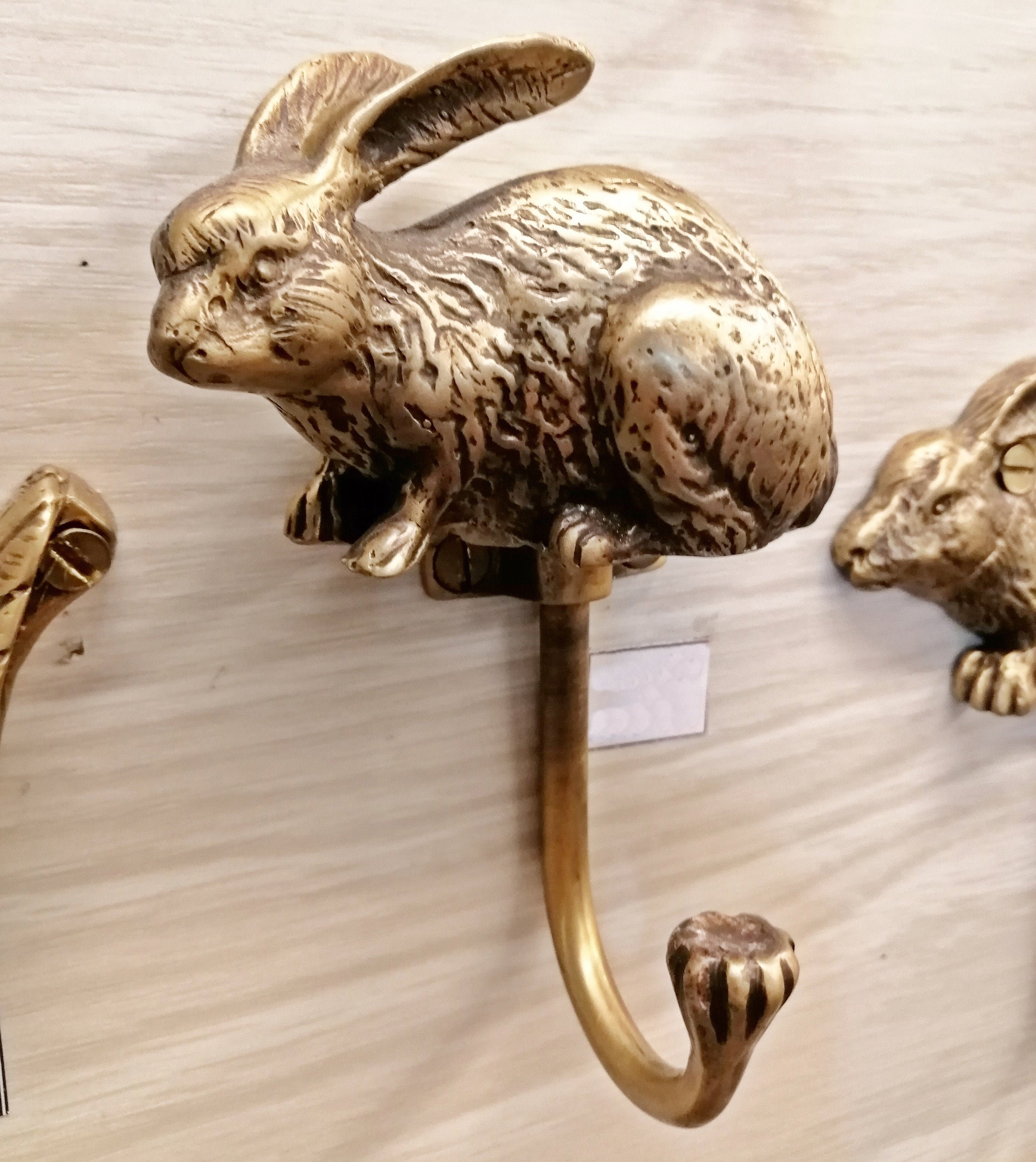 Vintage Brass Hook Hanger Half Half Rabbit Figurine Wall | Etsy