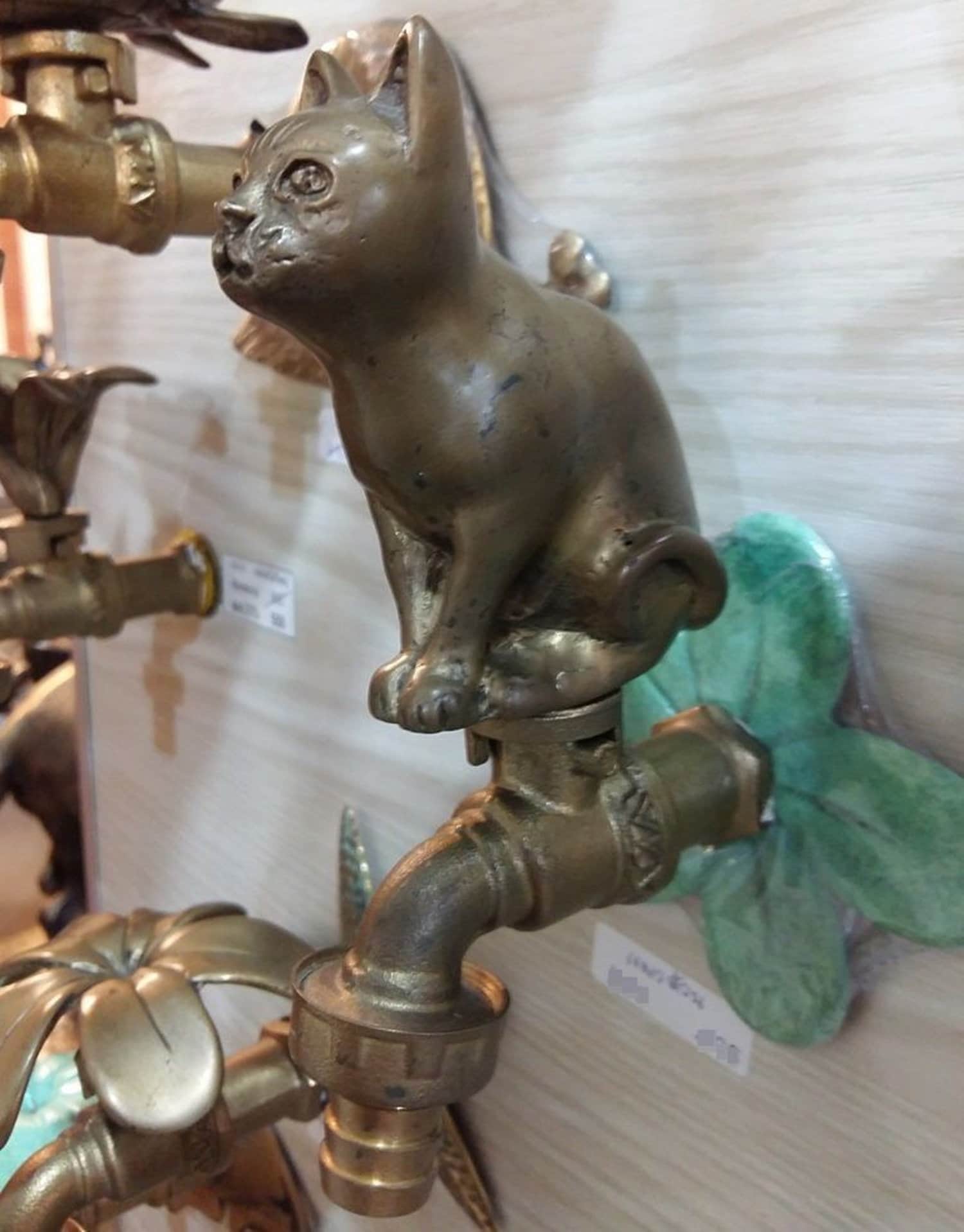 Faucet Water Brass Cat Spigot Vintage Garden Outdoor Tap 1/2 Home Yard ...