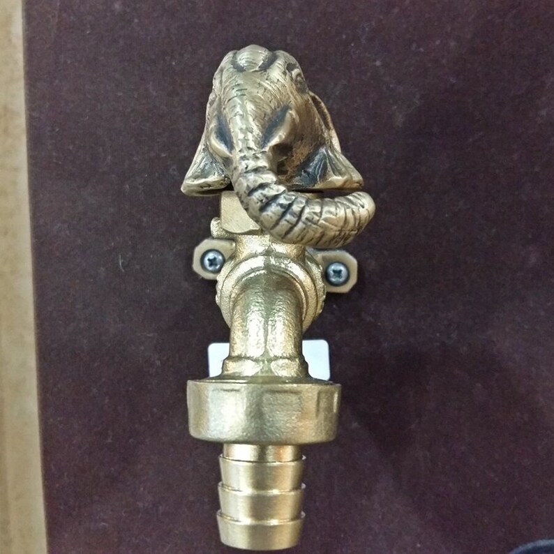 Faucet Water Elephant Head Brass Vintage Tap Garden Home Decor Outdoor ...