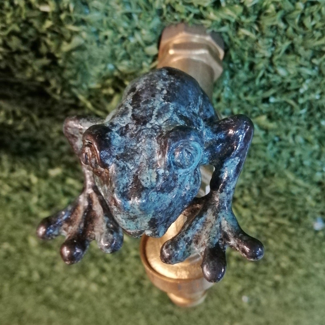 Faucet Frog Black Green Brass Garden Vintage Tap Spigot Water Decor ...