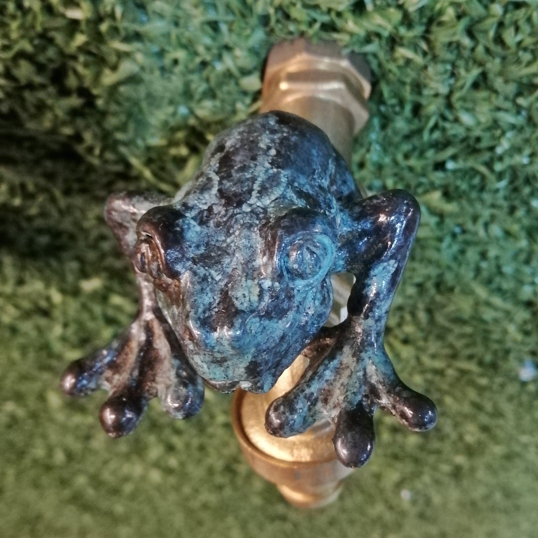 Faucet Frog Black Green Brass Garden Vintage Tap Spigot Water Decor ...