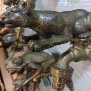 Faucet Water Spigot Tiger Brass Vintage Garden Decor Handle 1/2 Tap ...