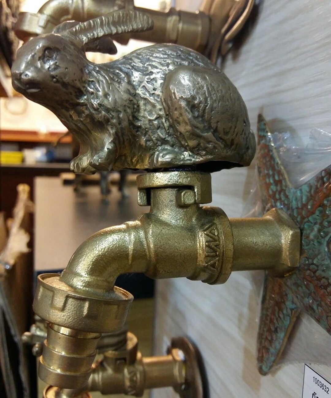 Faucet Brass Rabbits Vintage Garden Spigots Tap 1/2" Outdoor Living ...