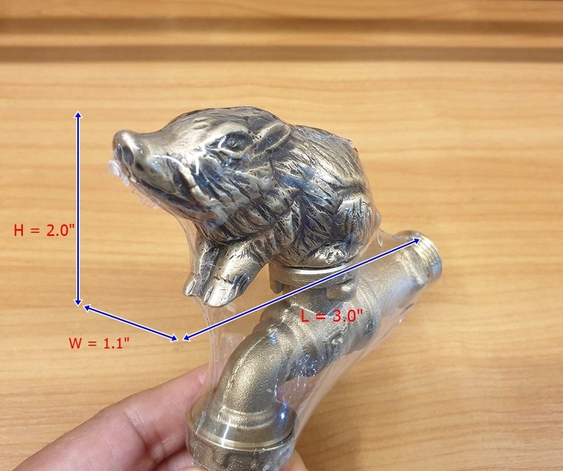Faucet Brass Vintage Wild Pig Boar Garden Tap Water Spigot - Etsy
