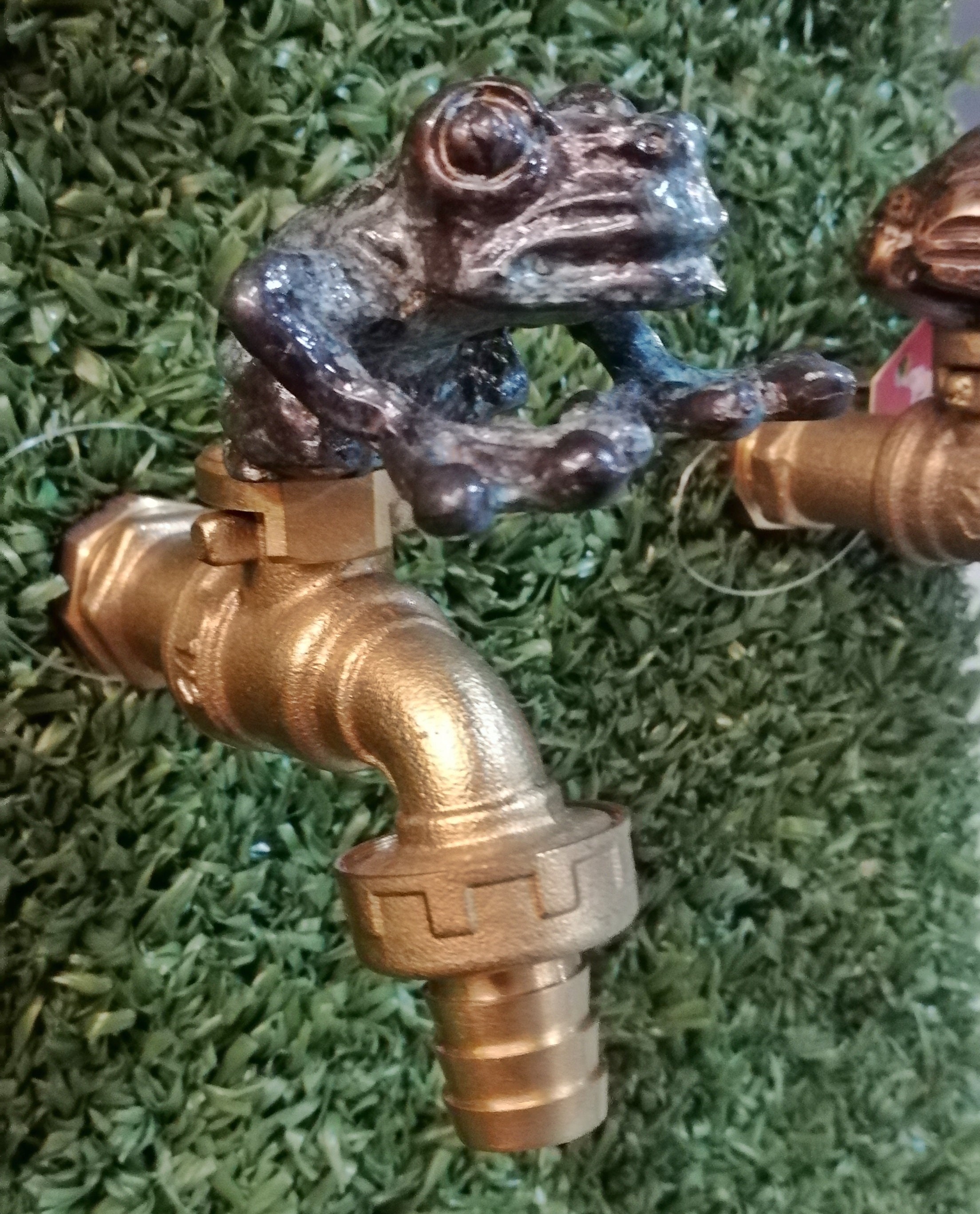 Faucet Frog Black Green Brass Garden Vintage Tap Spigot Water Decor ...