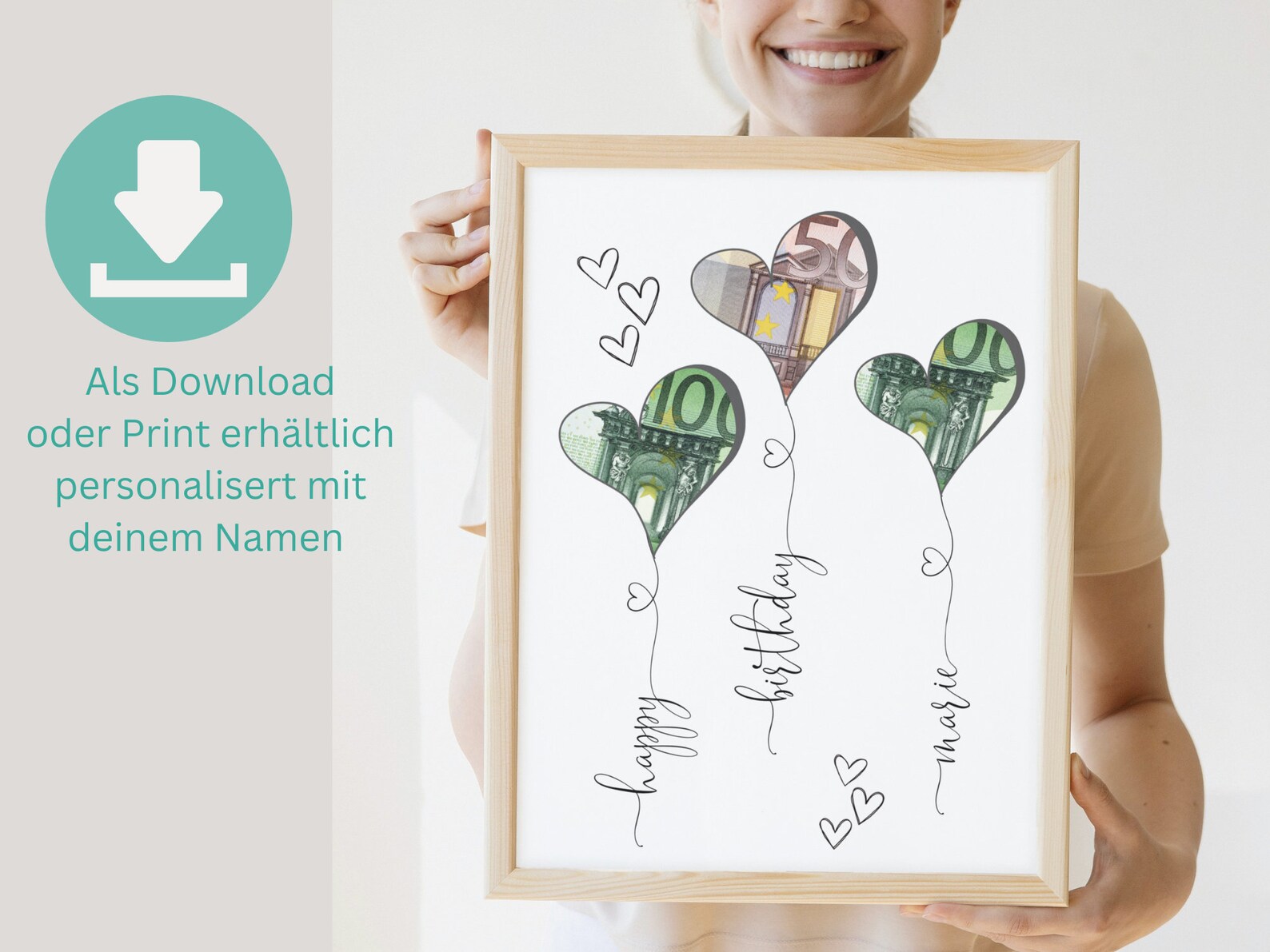 Money Present birthday Custom With Name Print at - Etsy