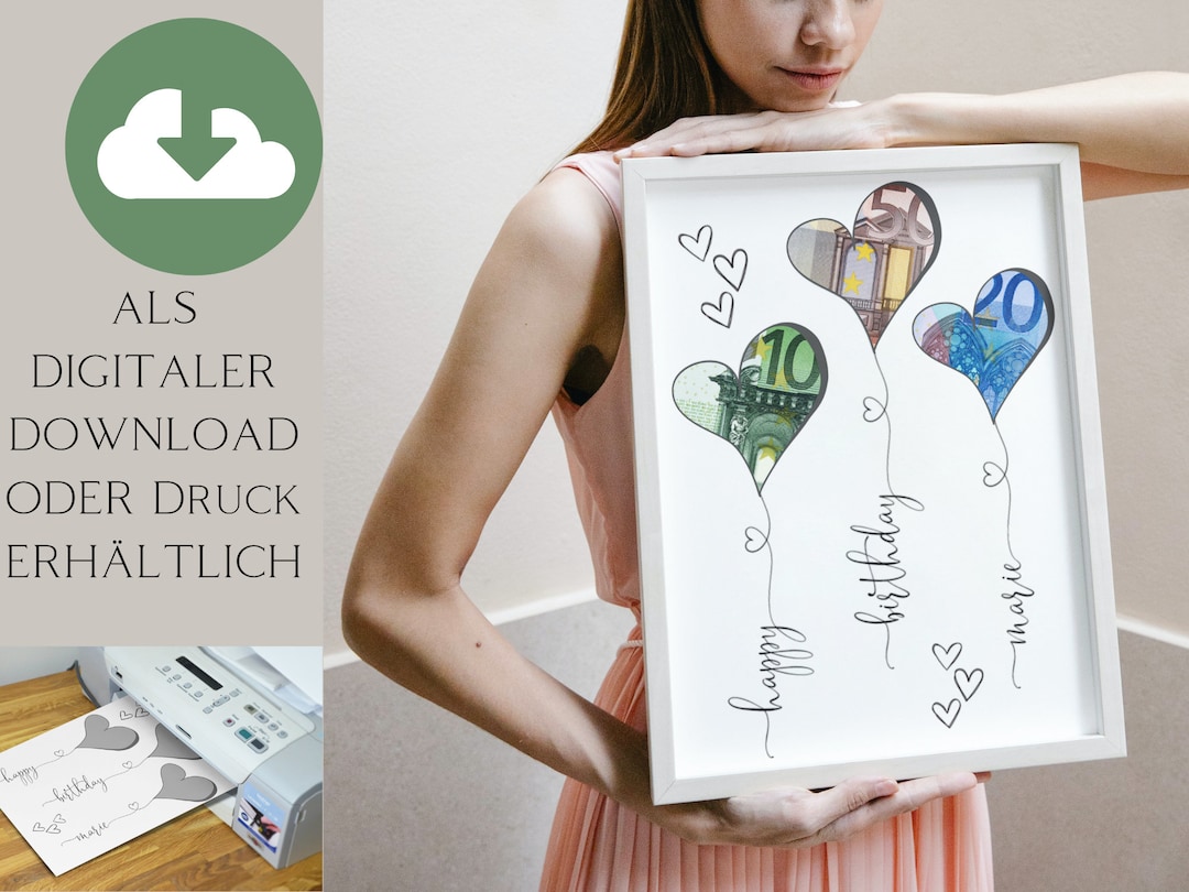 Money Present birthday Custom With Name Print at - Etsy